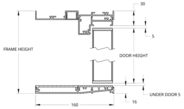 Strata 160 Architectural Aluminium Entry Frame - Parkwood